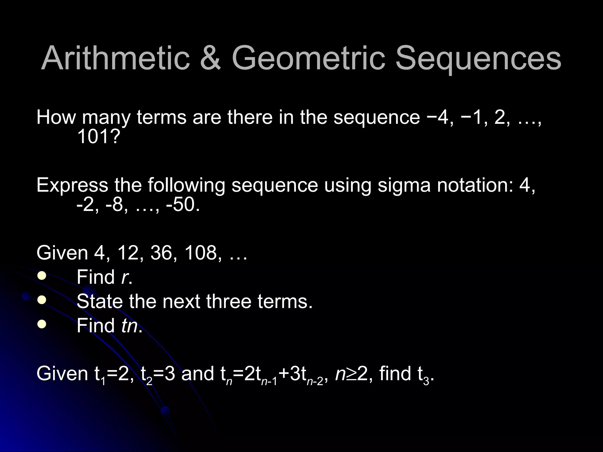 Sequences & Series Review | PPT