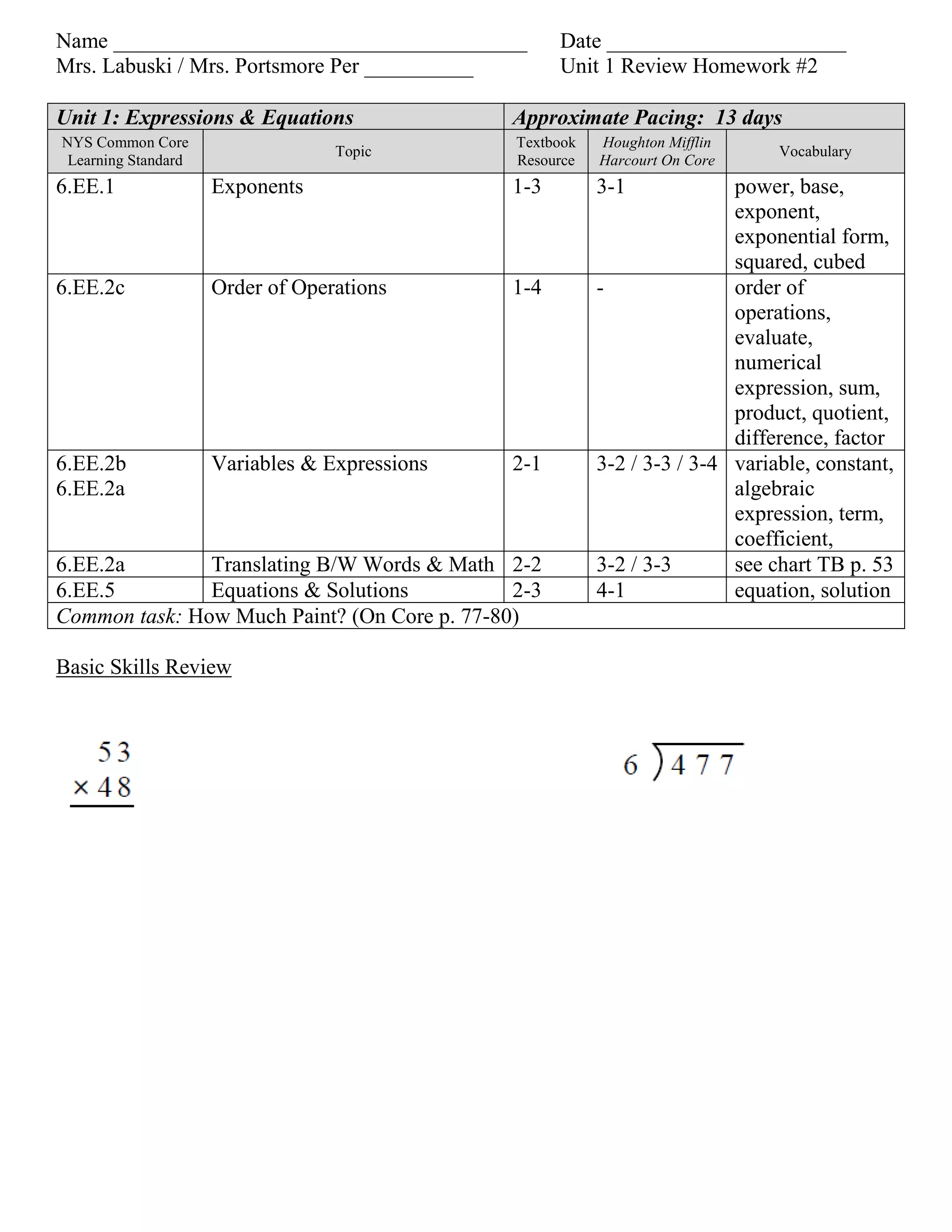 Unit 1 review hw 2 | DOCX