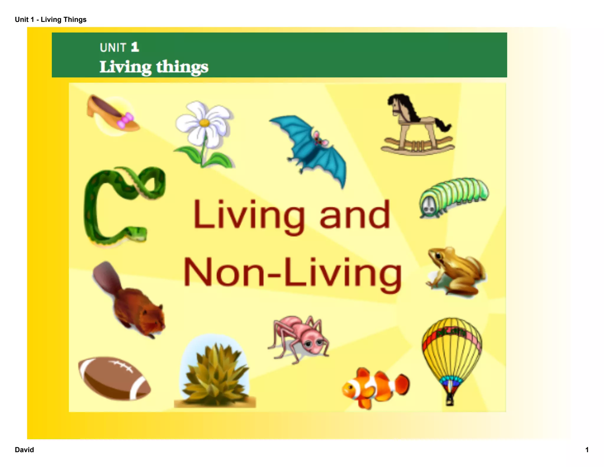 Unit 1 review (living things) | PDF