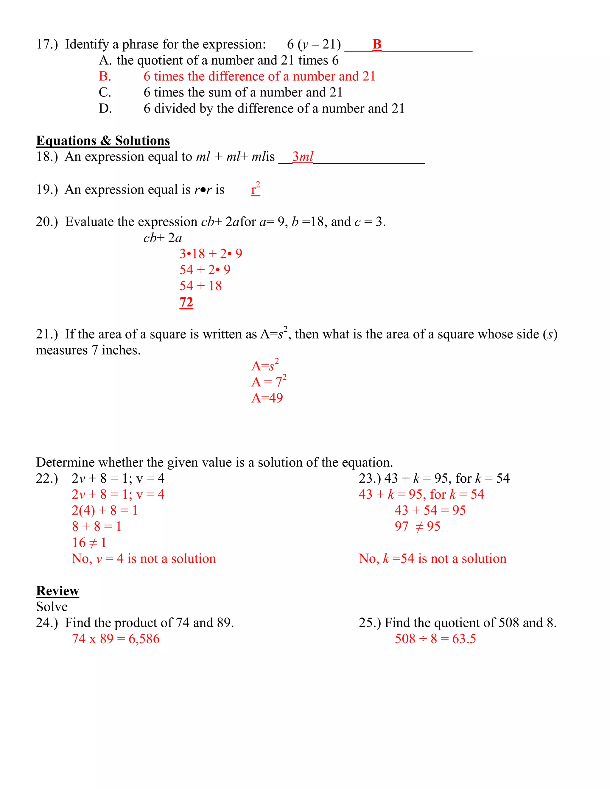 Unit 1 review packet | PDF