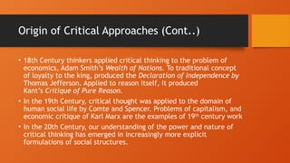 Introduction to critical thinking and its processes | PPTX