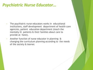 Unit 1 role of psychiatric nurse | PPSX