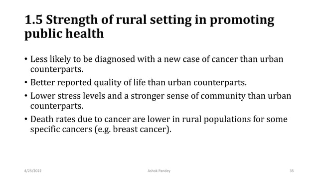 Rural health (Public health) | PPTX | Medical Health