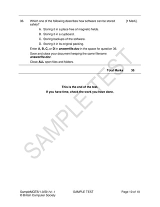 Unit 1 sample test | PDF