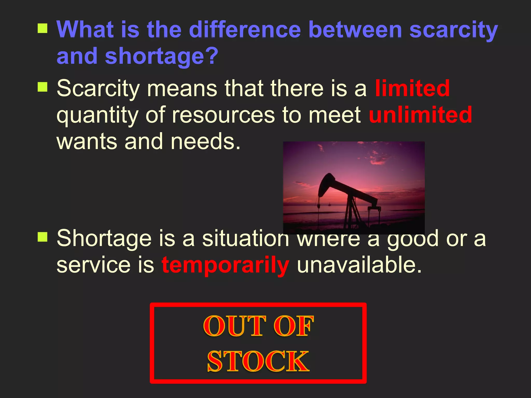 Economics : Unit 1 scarcity & choice | PPT