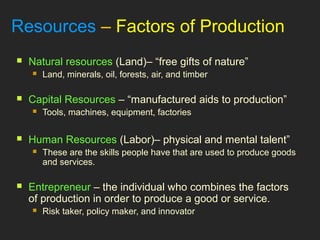 Economics : Unit 1 scarcity & choice | PPT