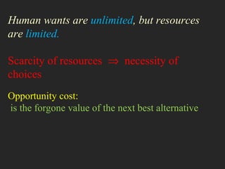 Economics : Unit 1 scarcity & choice | PPT