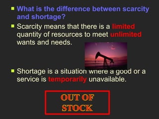 Economics : Unit 1 scarcity & choice | PPT