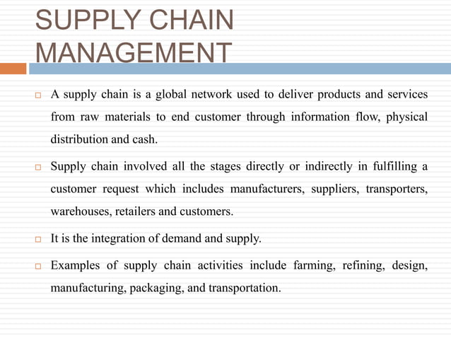 UNIT 1 SCM INTRODUCTION PPT For Management | PPTX | Logistics | Business