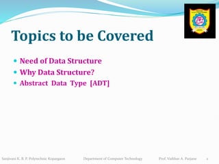 Need of Data Structure & Abstract Data Type | PPT