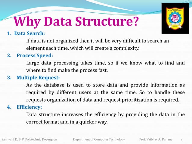Need of Data Structure & Abstract Data Type | PPT