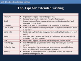 Unit 1, Section B – Extended Writing | PPT
