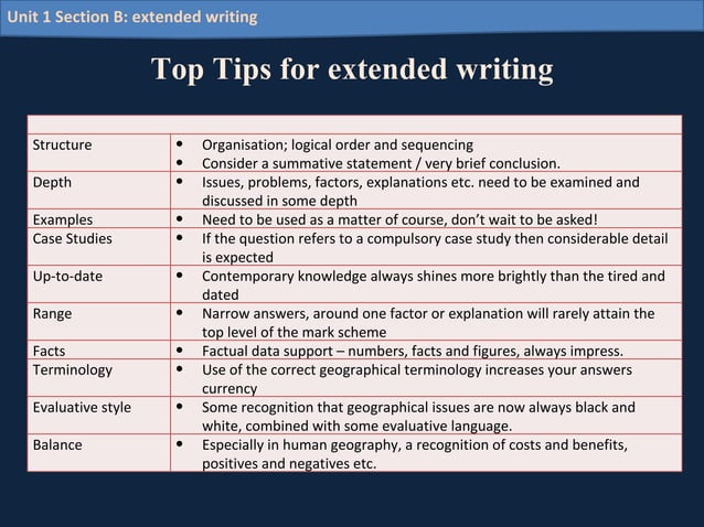Unit 1, Section B – Extended Writing | PPT | Educational Assessment | Education