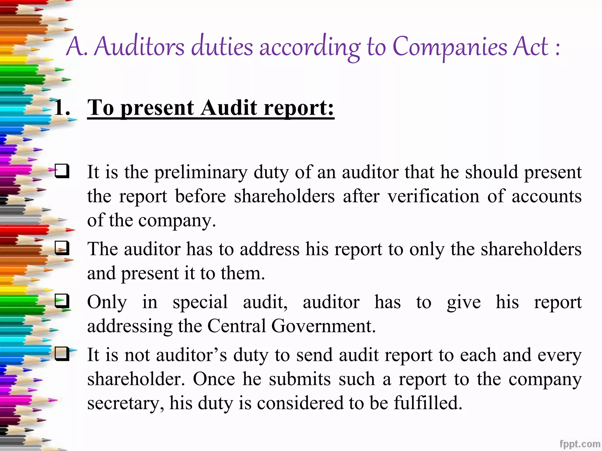 Unit 1 Company Auditor | PPTX