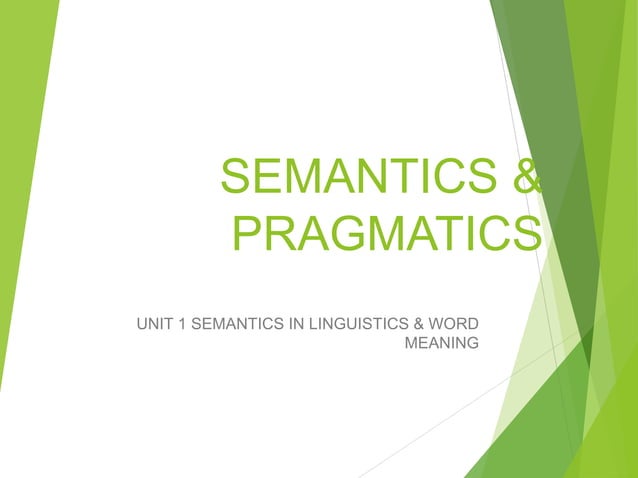 Unit 1 semantics | PPT | Science