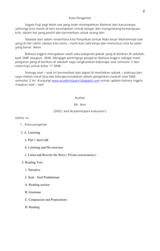 Unit 1 semester 2 narrative text kelas 2 sma | PDF