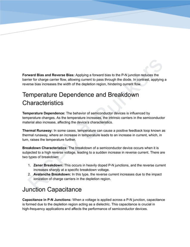 EDC Unit — 1 Semiconductor Devices & Transistors | RGPV De Bunkers | PDF