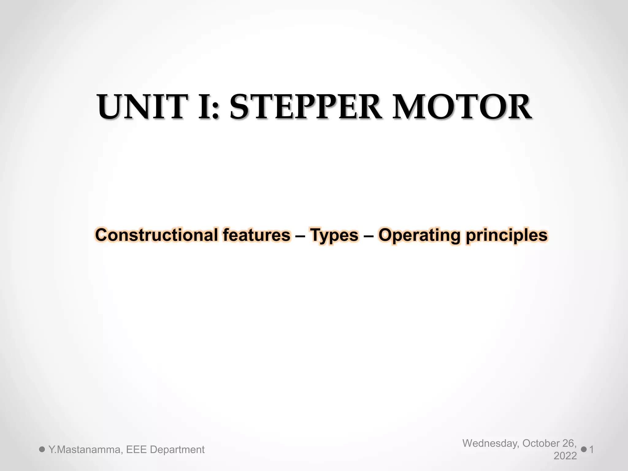 UNIT1 SEM Stepper motors ym.pptx