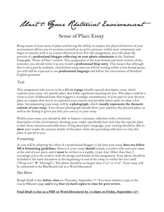Dryden_Unit1_SenseofPlaceEssay_AssignmentInstructions | PDF