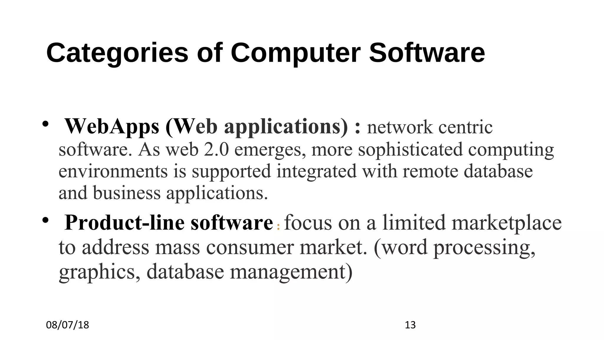 Unit 1 sepm introduction to software | PPT | Computer Software and Applications | Computing