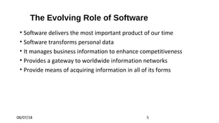 Unit 1 sepm introduction to software | PPT | Computer Software and Applications | Computing