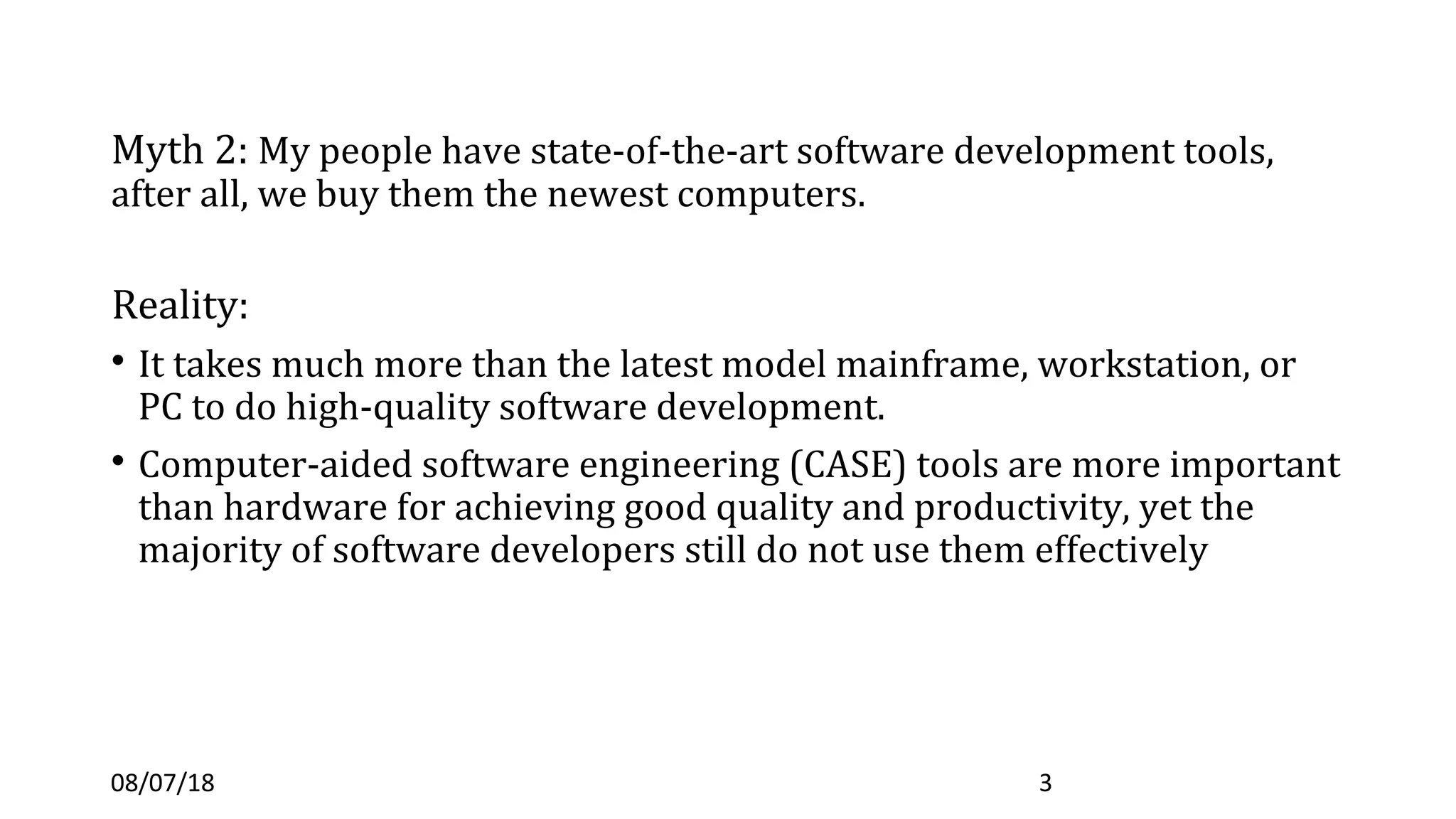 Unit 1 sepm software myths | PPT