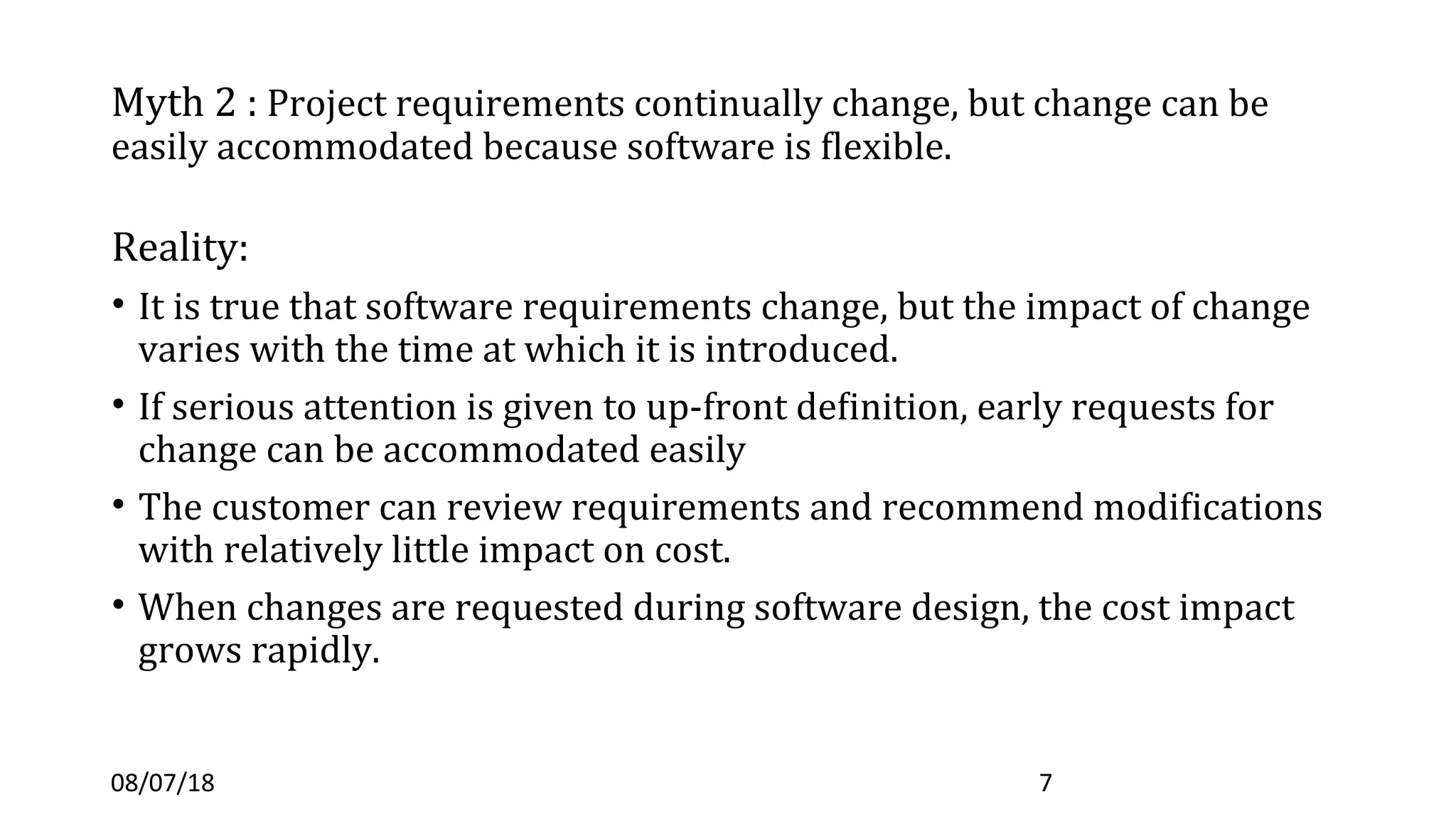 Unit 1 sepm software myths | PPT