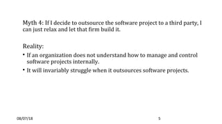 Unit 1 sepm software myths | PPT