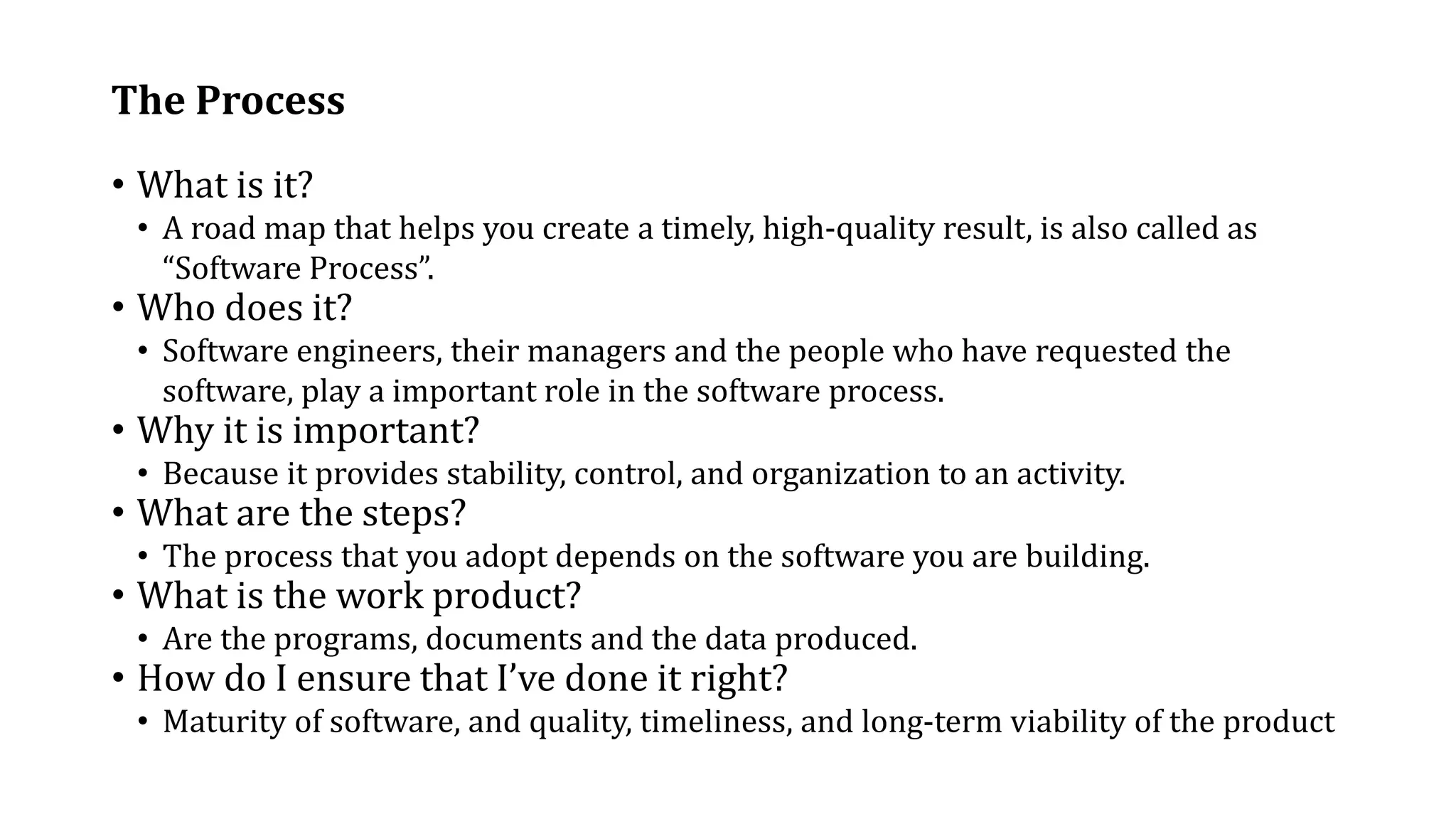 Unit 1 sepm the generic process model | PPTX