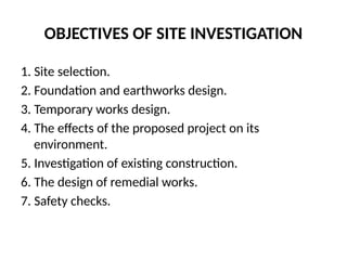 Foundation Engineering site investigation | PPTX
