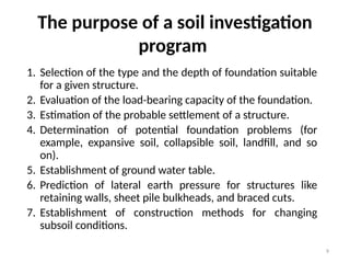 Foundation Engineering site investigation | PPTX