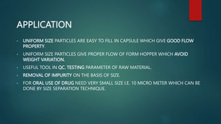 SIZE SEPARATION- Objectives, applications & mechanism | PPTX