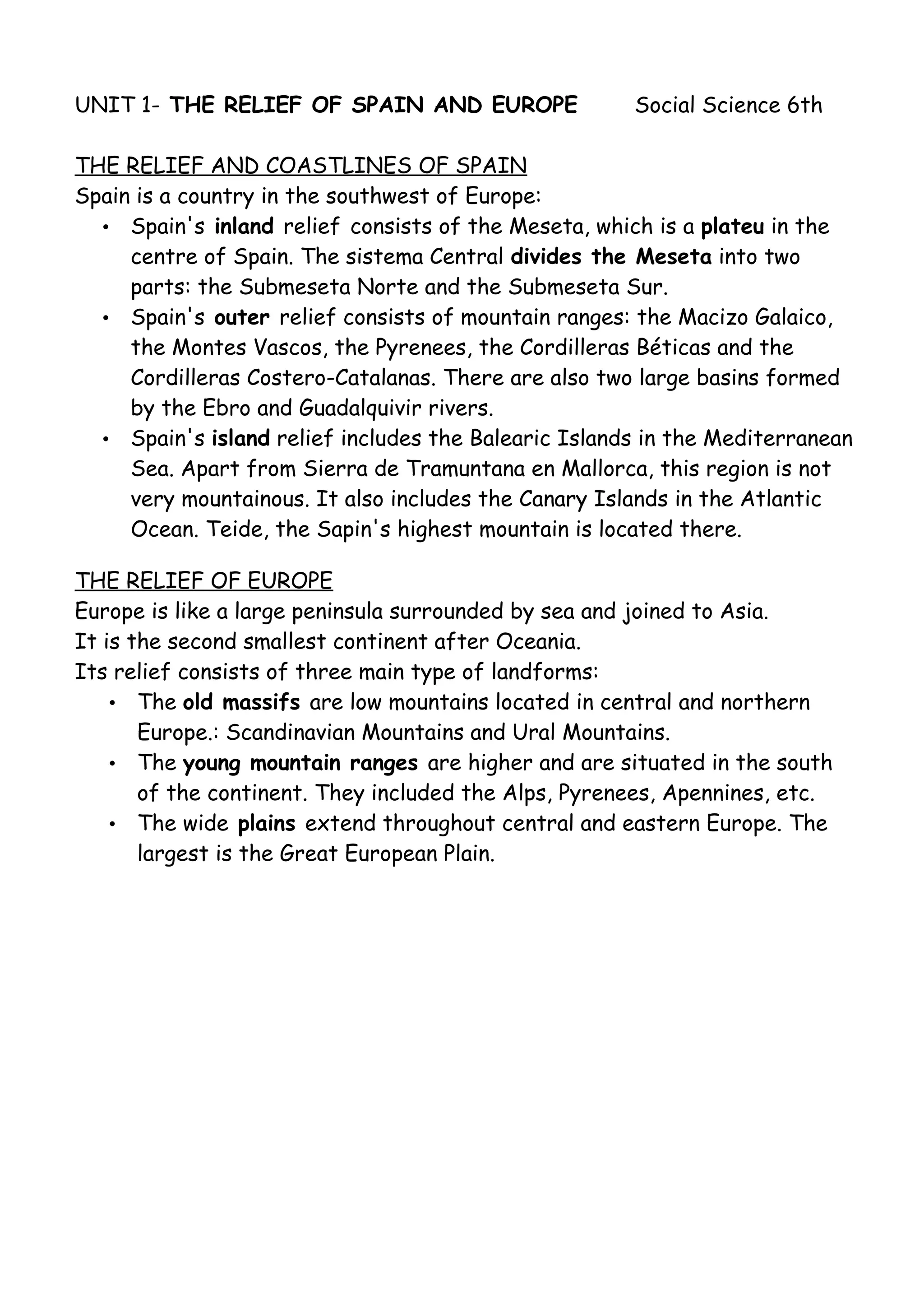 Unit 1 social science 6th level | PDF