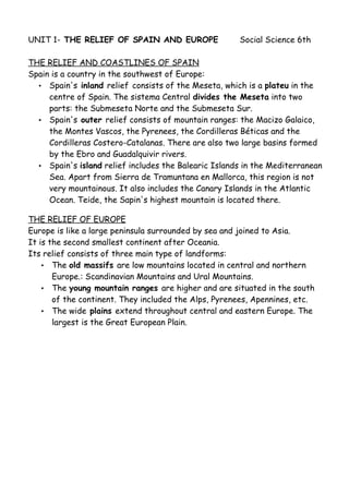 Unit 1 social science 6th level | PDF