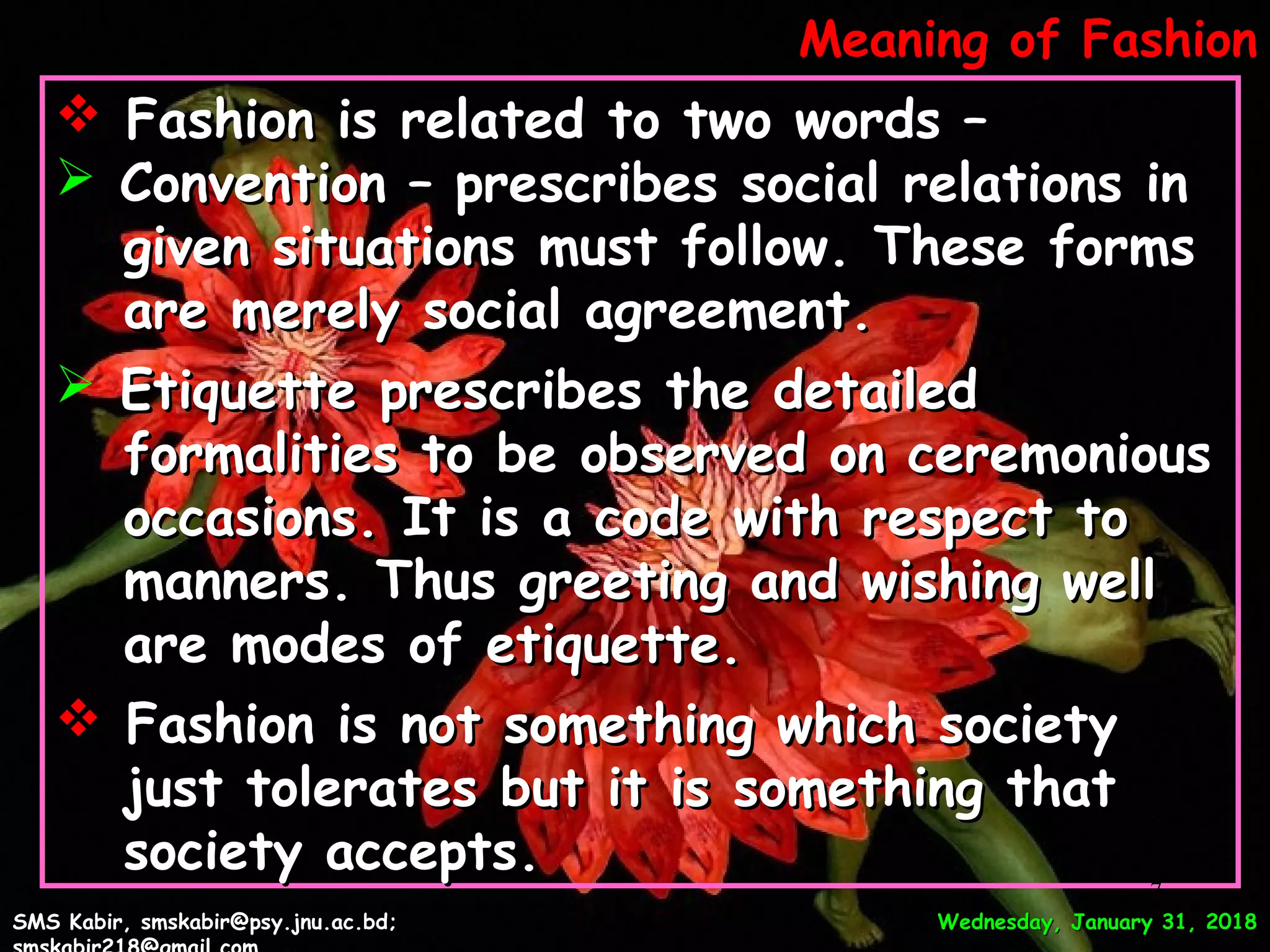 Sociology of Fashion | PPT | High Fashion | Style & Fashion