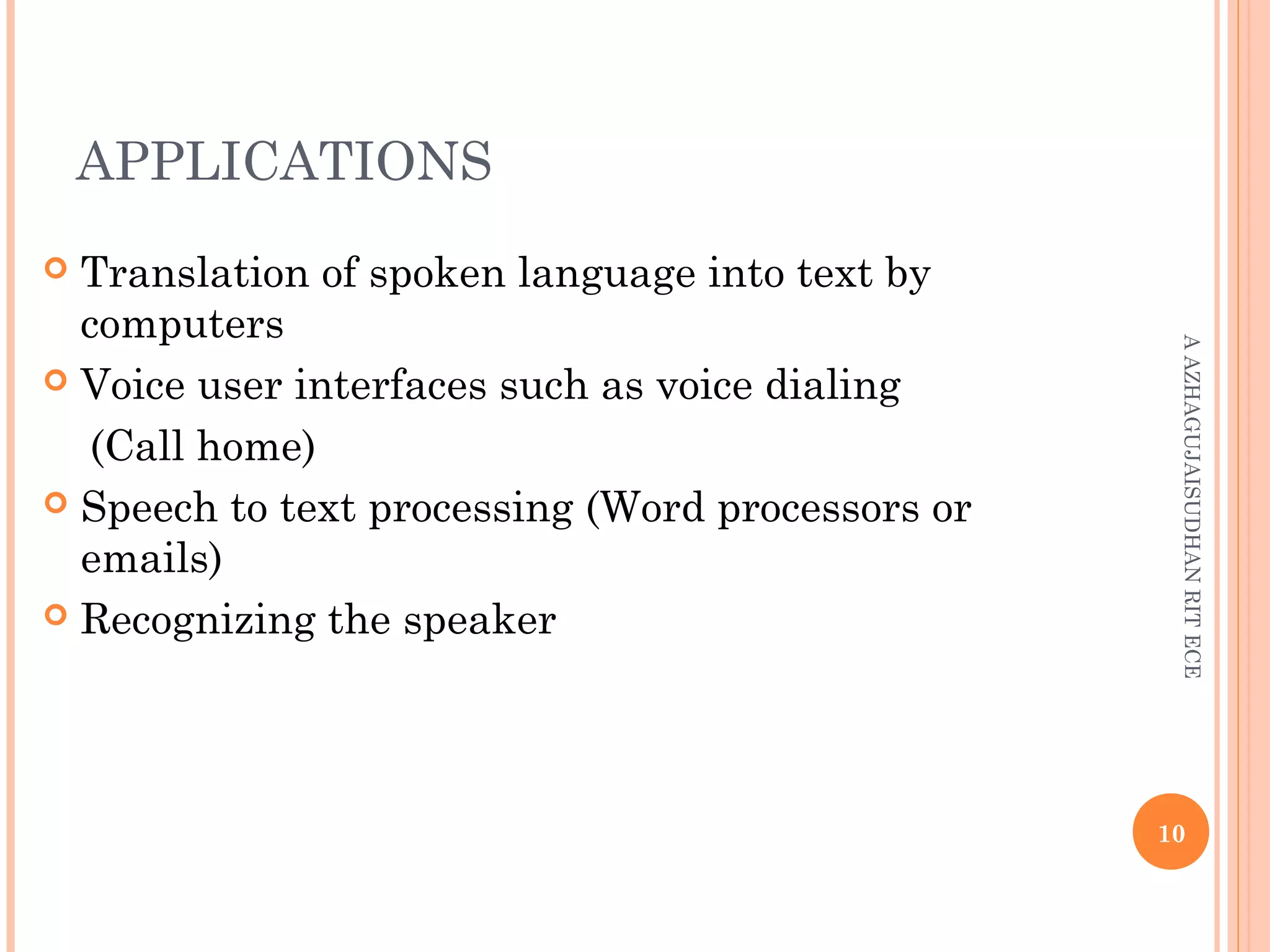 Unit 1 speech processing | PPT