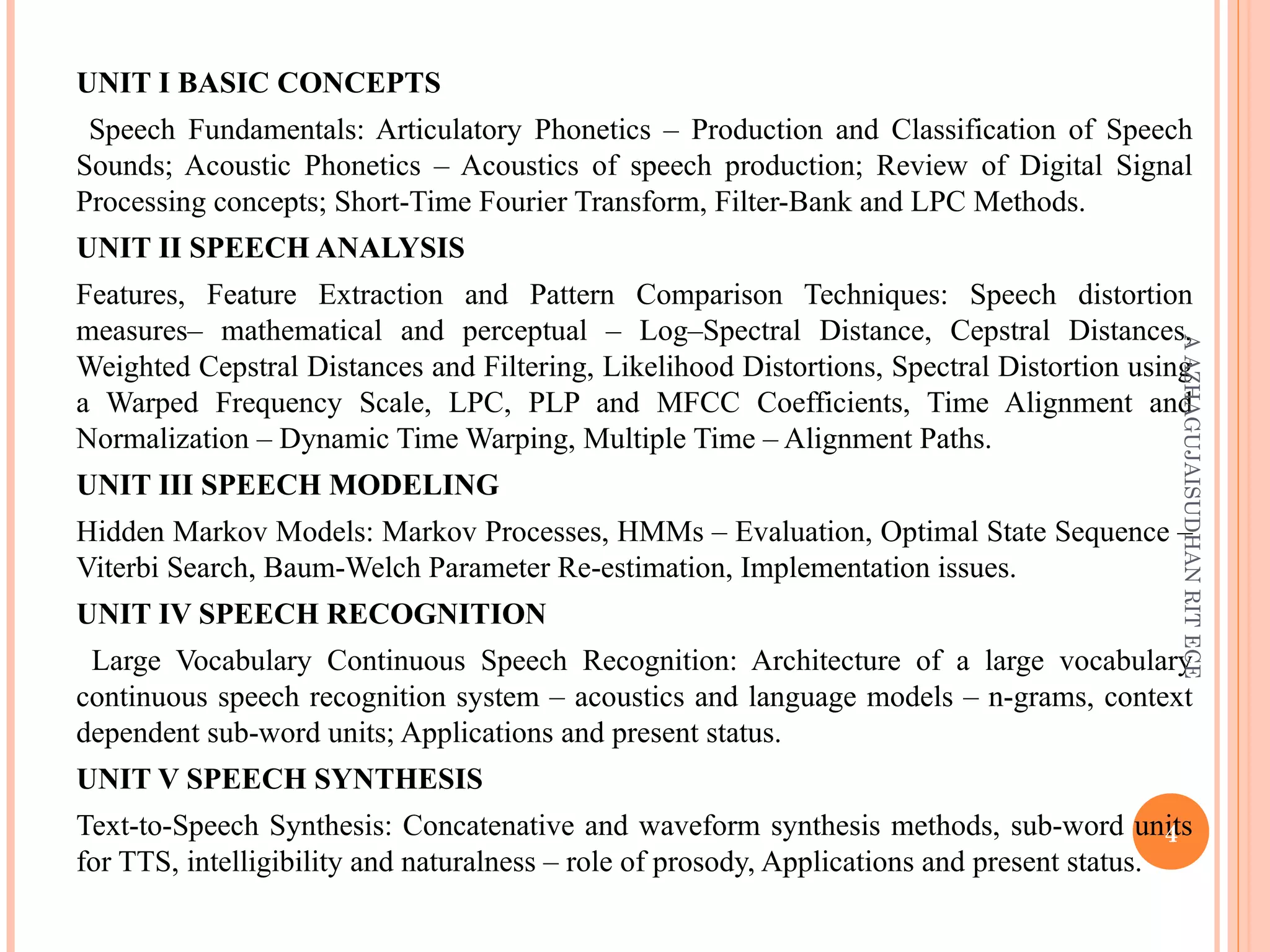 Unit 1 Speech Processing Ppt Digital Audio Computer Software And Applications