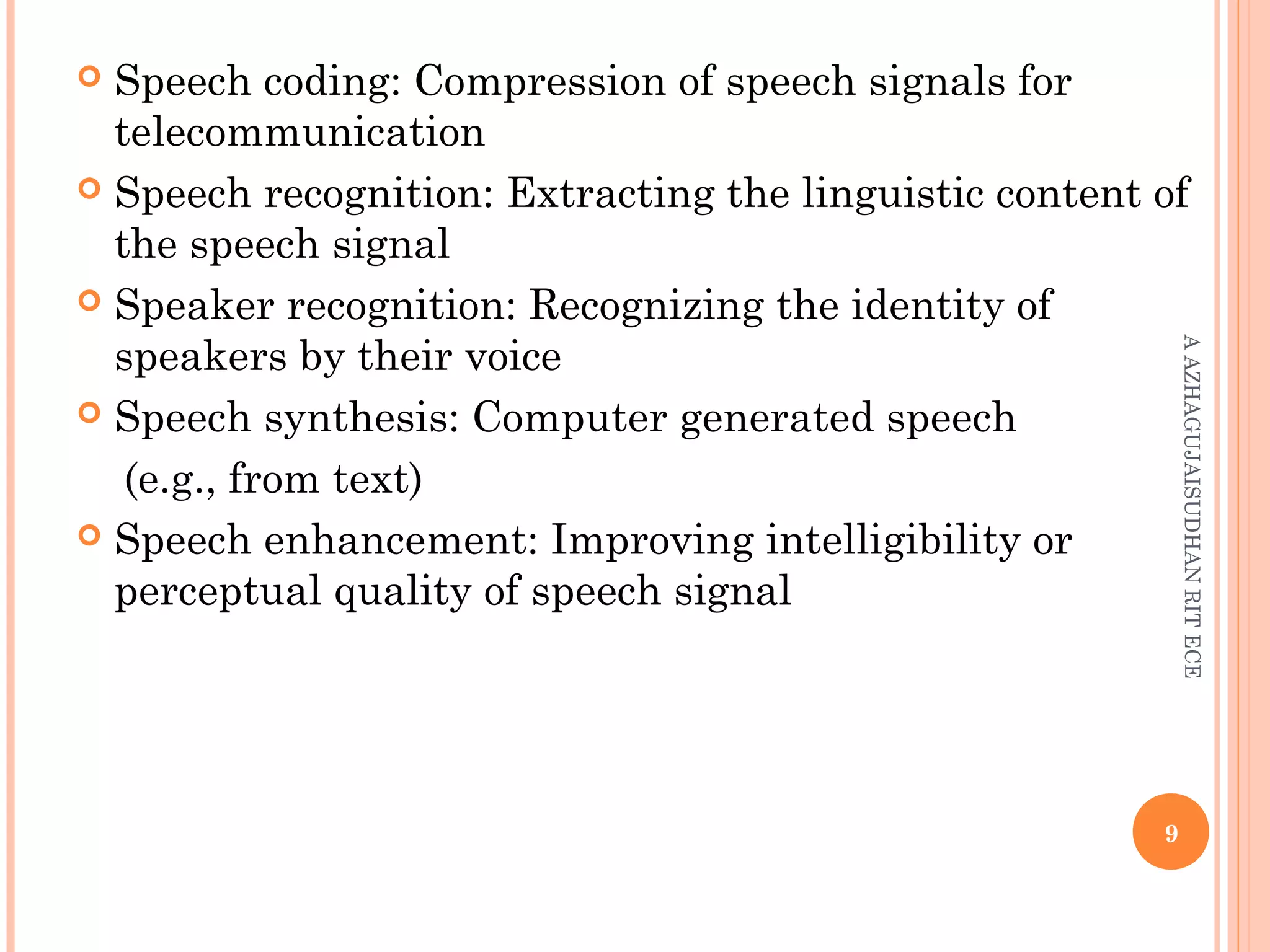 Unit 1 Speech Processing Ppt Digital Audio Computer Software And Applications