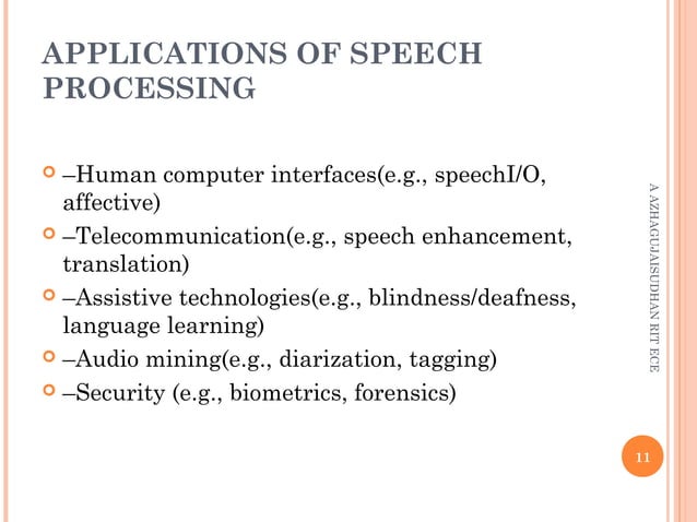 Unit 1 speech processing | PPT | Digital Audio | Computer Software and ...