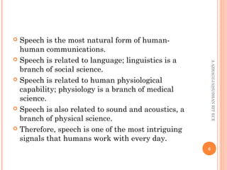 Unit 1 speech processing | PPT
