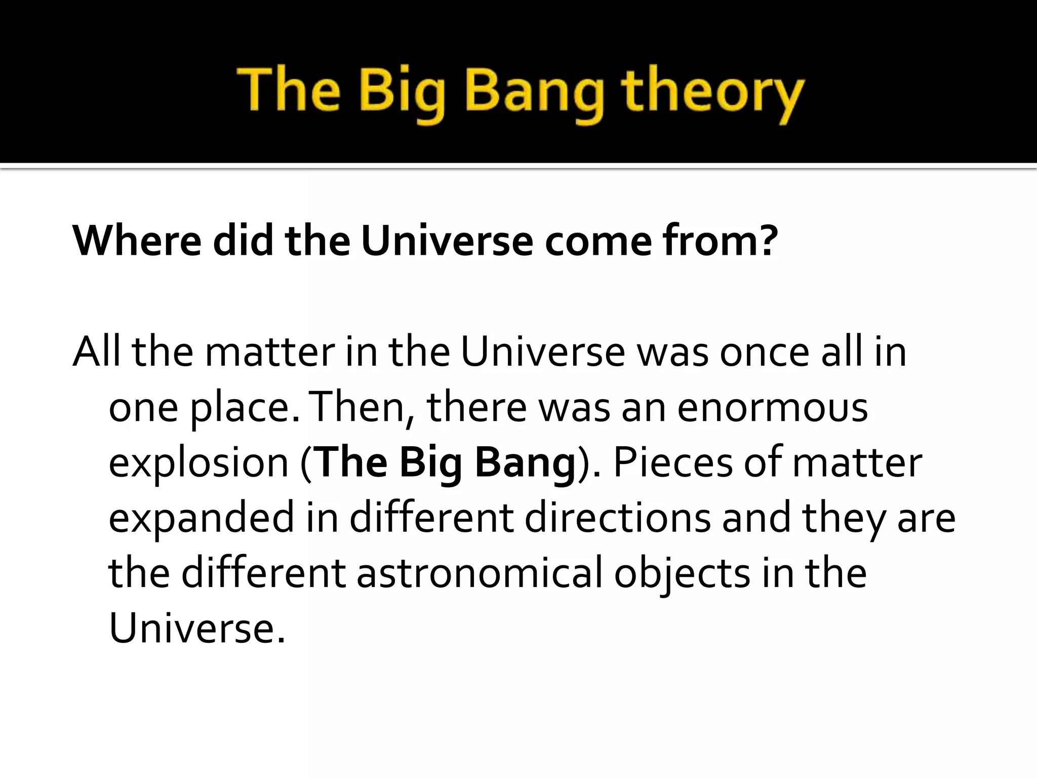 UNIT 1. THE EARTH AND THE UNIVERSE | PPT