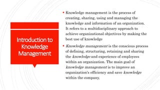 Unit 1st.KNOWLEDGE MANAGEMENT .KNOWLEDGE MANAGEMENT..pptx
