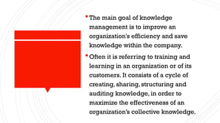 Unit 1st.KNOWLEDGE MANAGEMENT IN EDUCATION | PPT