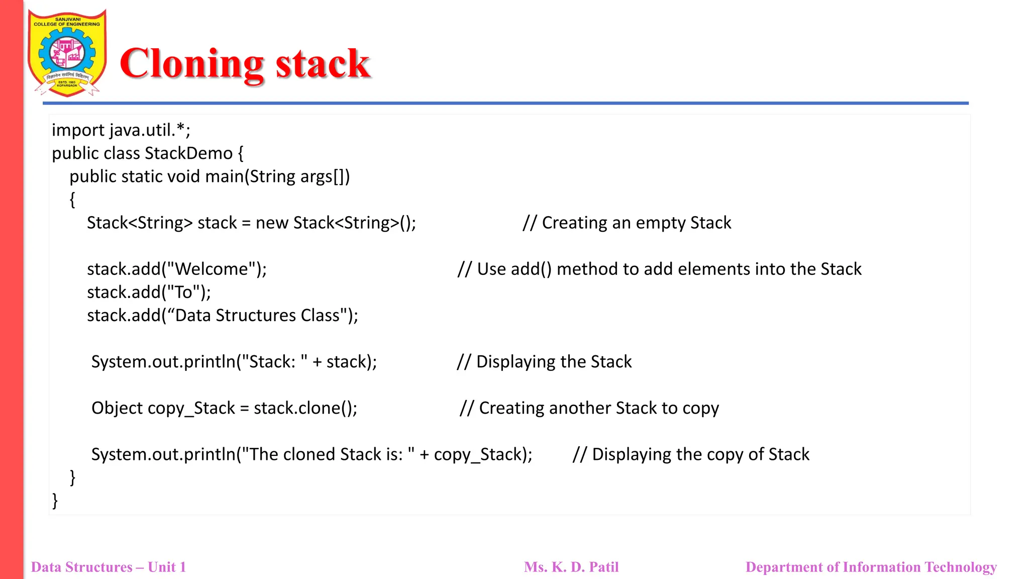 Unit 1stack And Queue Using Linked Organizationpdf 8831