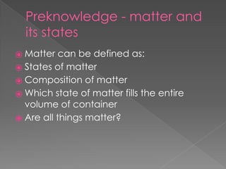 Unit 1 States of Matter chemistry IGCSE help | PDF