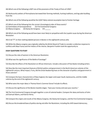 Unit 1 study guide 1 | DOCX