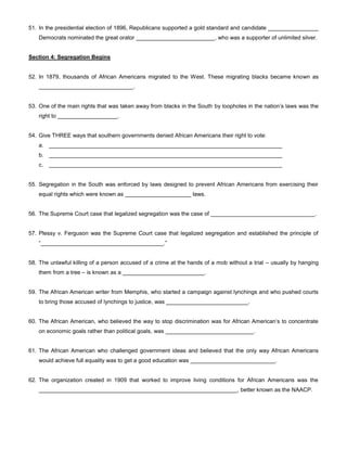 Unit 1 study guide (the gilded age) | PDF