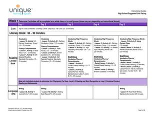 High School Unit Pacing | PPT