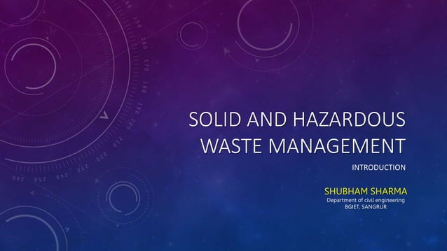 introduction to solid waste management notes | PPTX | Environmental ...