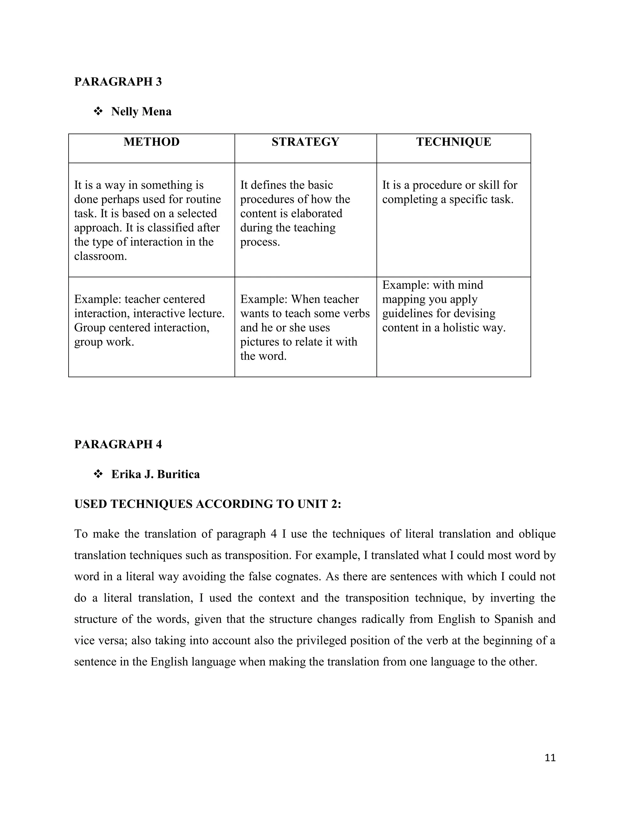 TRANSLATION TECHNIQUES Unit 1 Task 1,2,3,4 | PDF